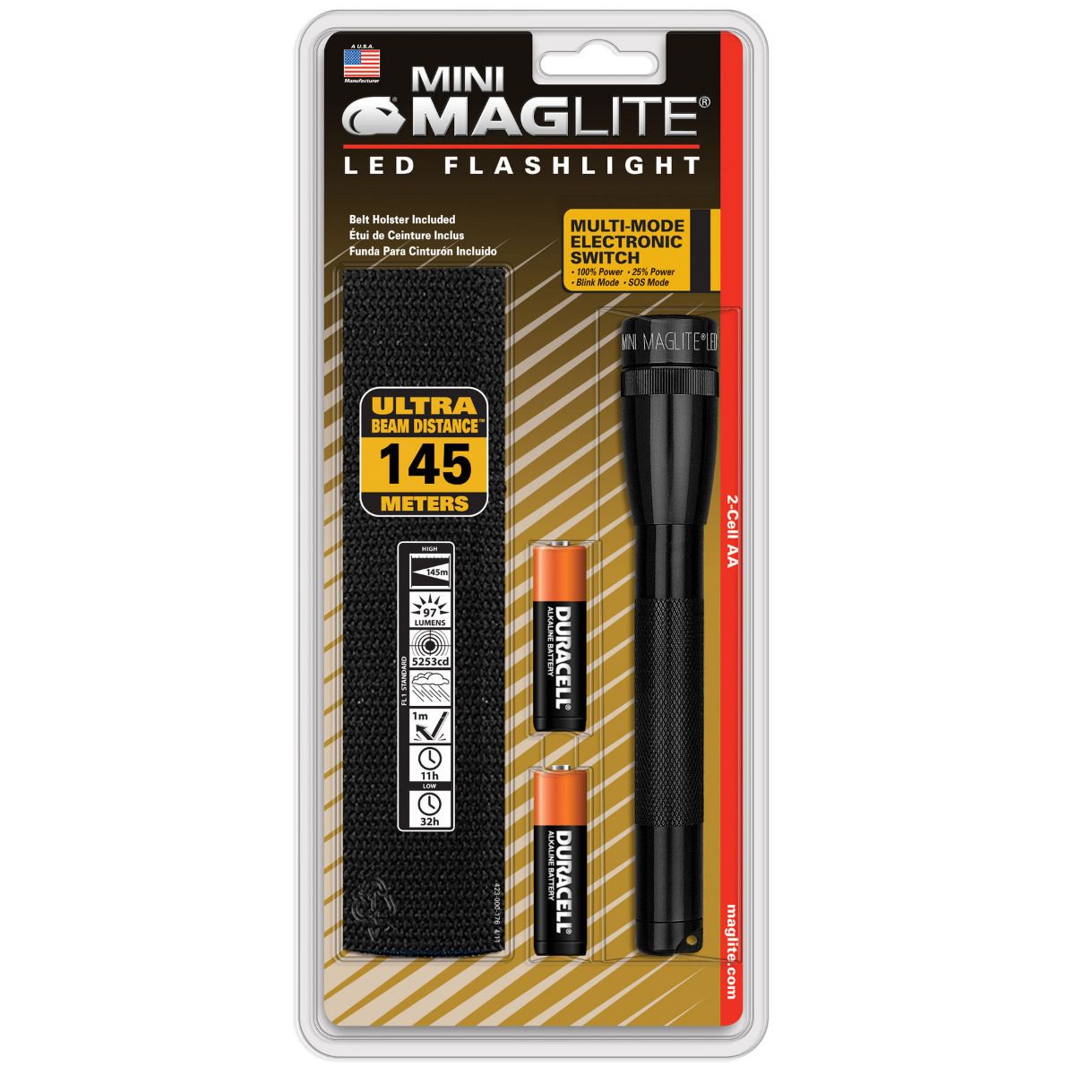 Фенер MINI MAGLITE® LED 2 CELL AA черен, блистер | Asante.bg